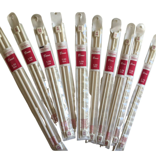 Morgan Bone Knitting Needles 35cm - Knit Crochet - Nundle Woollen Mill